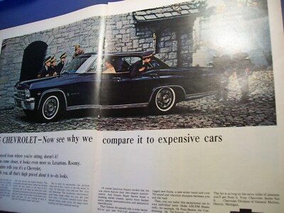 1965 Chevy Impala large-mag two-page car ad -"compare it to expensive ...