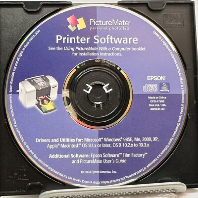 EPSON PictureMate Personal Photo Lab Printer Software Disc Drivers ...