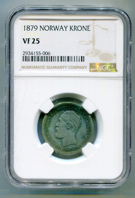 Norway Krone 1879 KM-357 NGC VF 25 rare date lotapr9315 | eBay