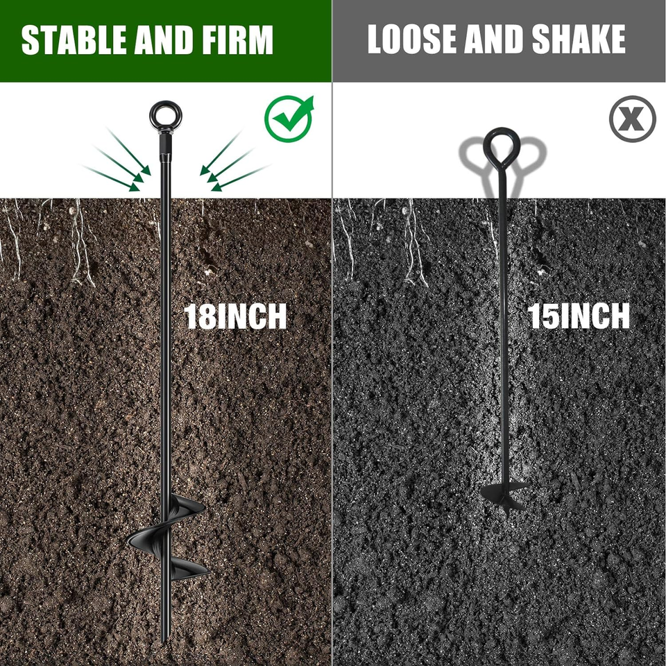 Chumia 18 Inch Ground Anchor Spiral Blade Heavy Duty Earth Anchors ...