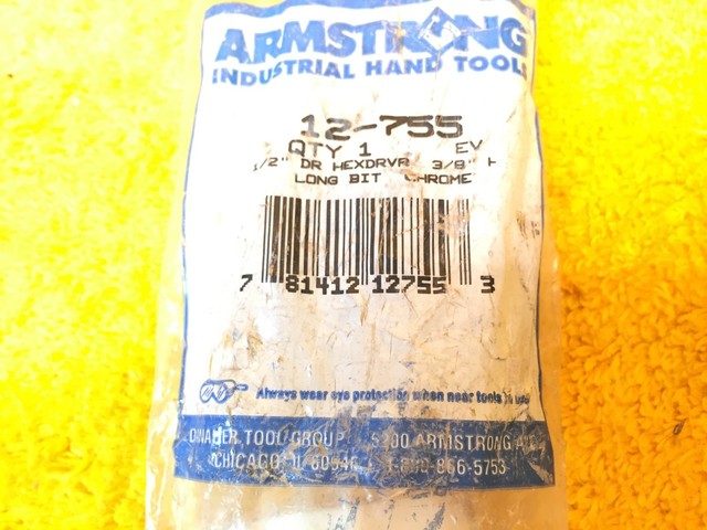 Armstrong 12-755 1/2-Inch Drive Extra Long Hex Driver Socket 3/8-Inch ...