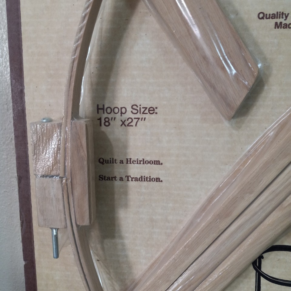 Wooden Oval Frame Quilting Hoop with Stand 18" x 27" Ward Mfg Co #400 ...