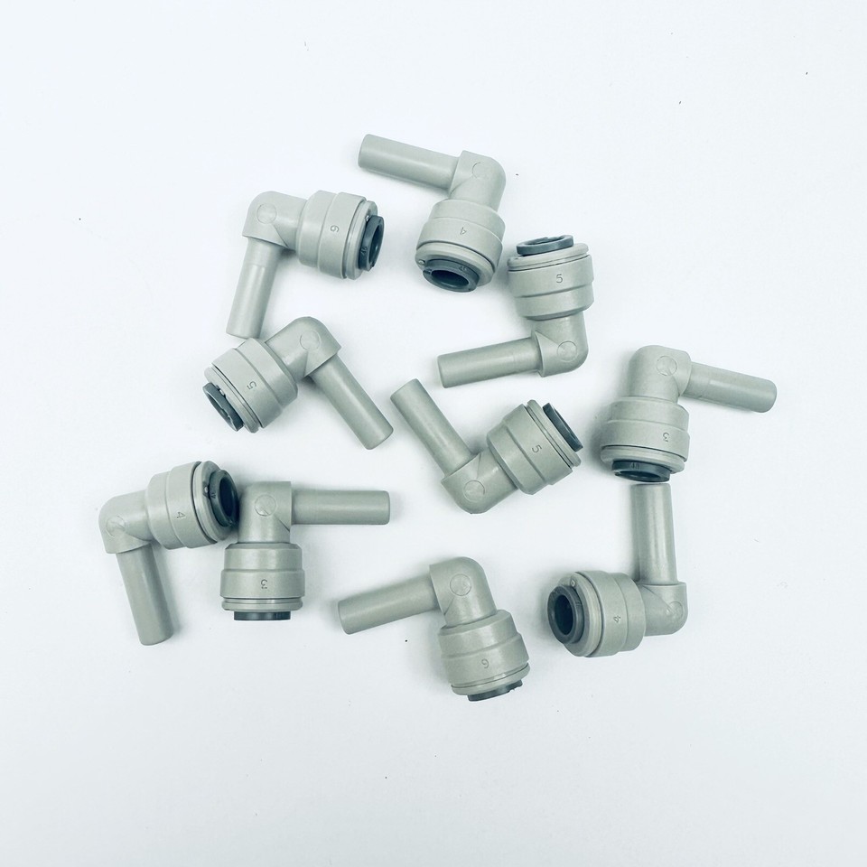 10-PACK JOHN GUEST PI220808S PLASTIC STEM PLUG-IN ELBOW - 1/4" STEM X 1 ...