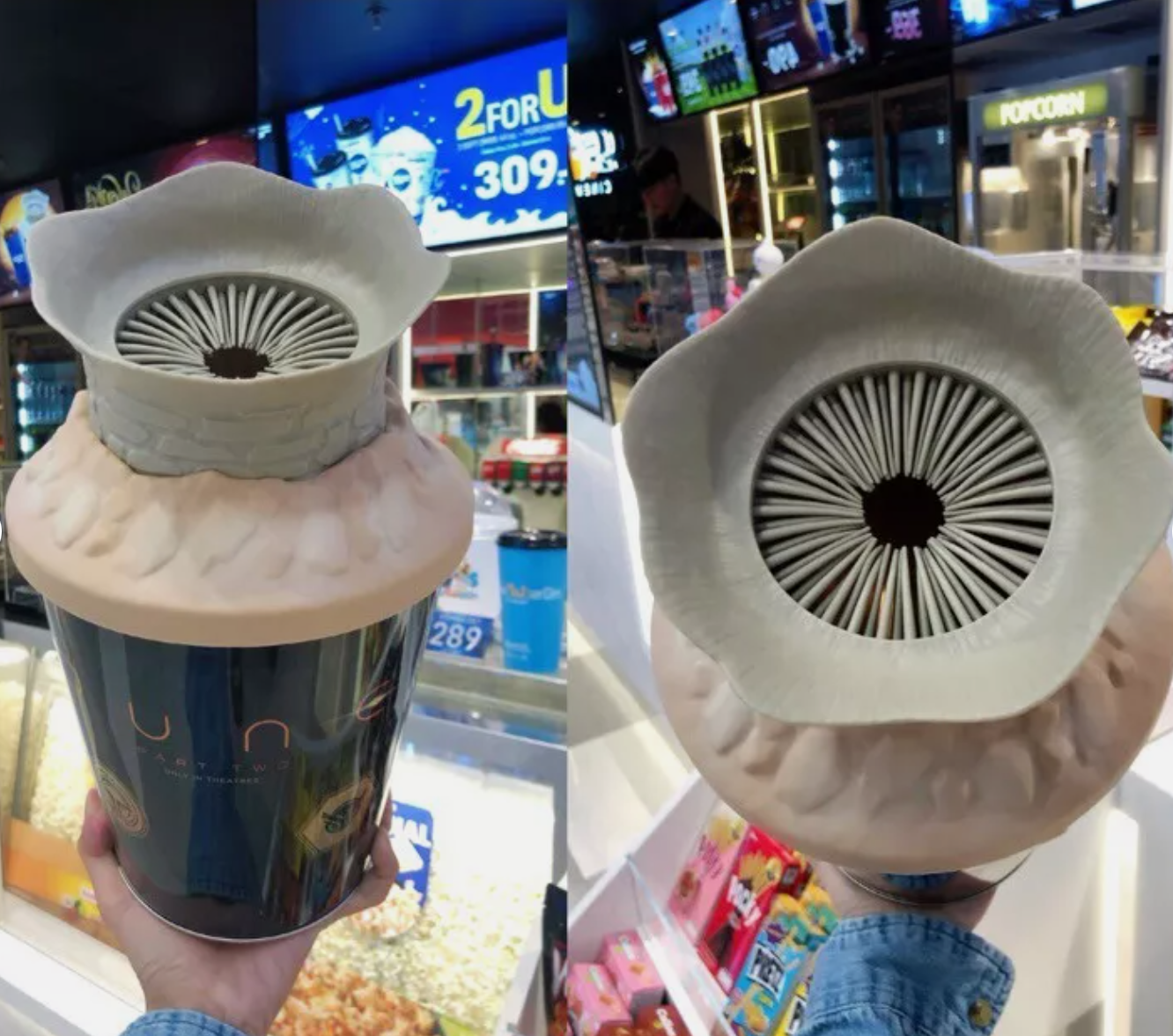 Dune Part Two Sandworm Lid Popcorn Tin Bucket 130 oz + Fedex Express ...