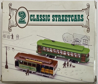 2 Classic Street Cars San Francisco Railroad Trolley Toy Train Set ...
