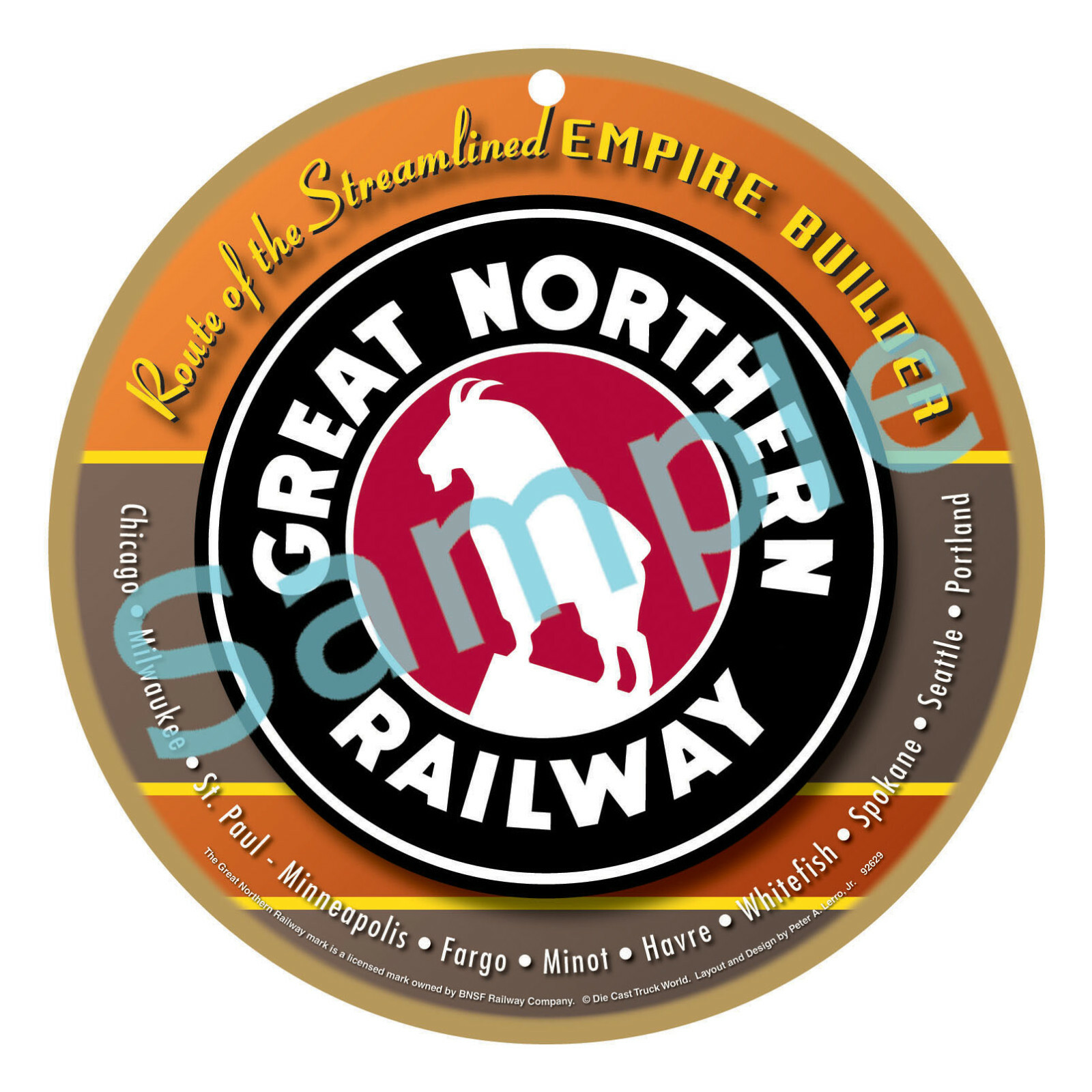 Great Northern Railway Logo Wood Plaque-Sign /Man Cave/Train & Kids ...