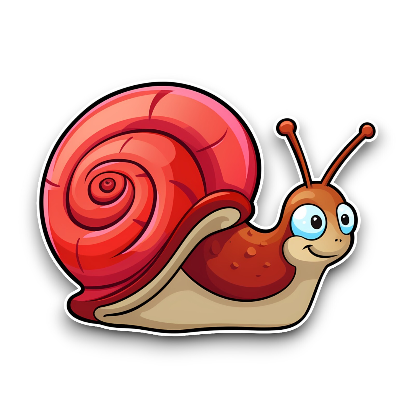 Cute Red Snail Cartoon Animal Vinyl Sticker Decal Car Laptop Scrapbook ...