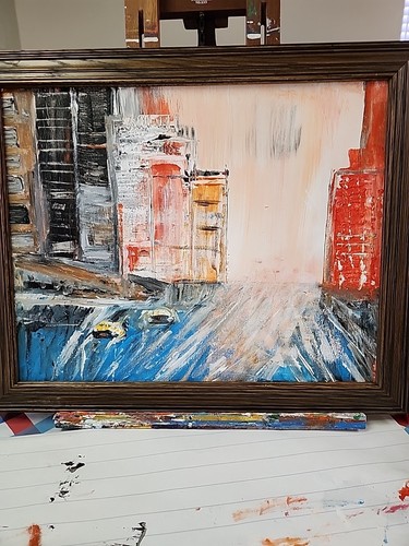 Original LARGE Framed Acrylic Media Abstract Art Painting 16 By 20.. | eBay