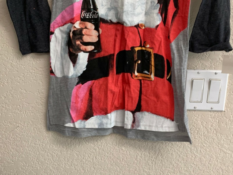 Coca - Cola Gray Santa T-Shirt Size M NWT | eBay