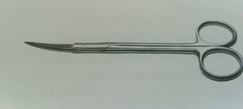 Feine chirurgische Schere n. Joseph spitz/spitz gebogen 14,5 cm 1A OP ...