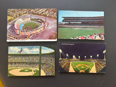 9 vintage baseball stadium postcards, Comisky Park, municipal stadium ...