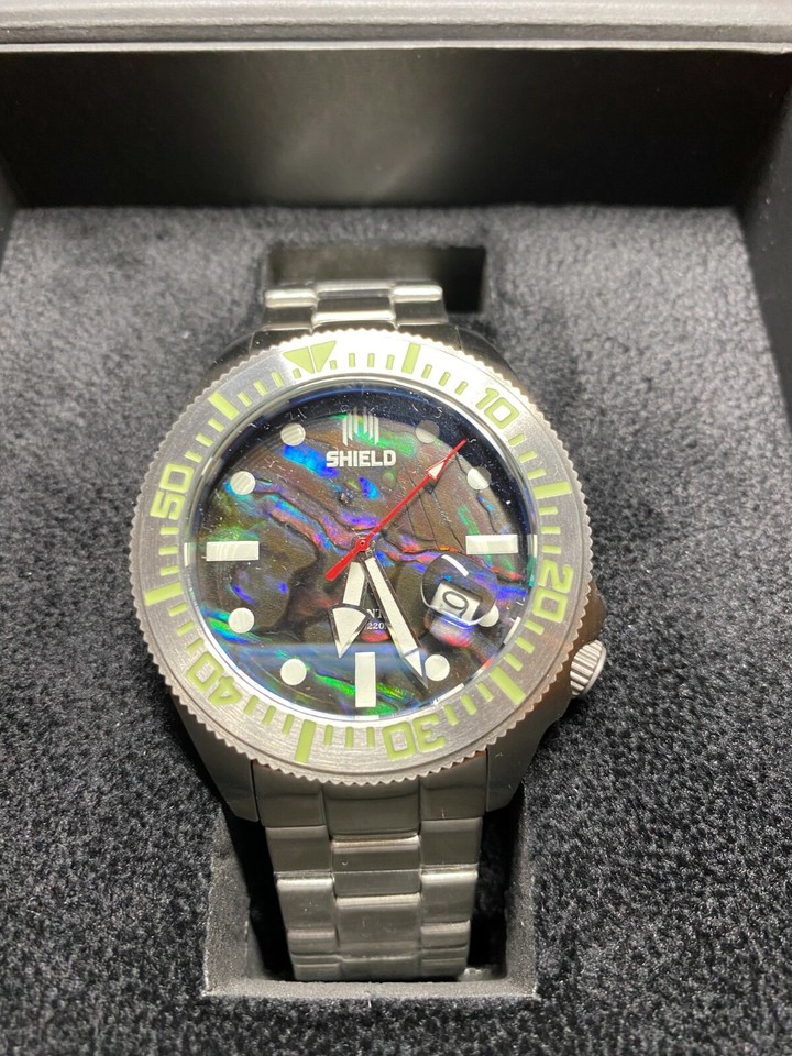Shield Atlantis Automatic Black Abalone Dial Men's Watch SLDSH108-2 | eBay