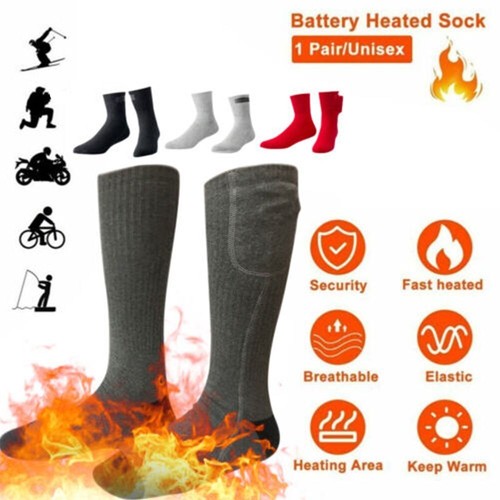 Power Winter Thermal Stocking Electric Heated Socks Feet Warmer Warmer ...