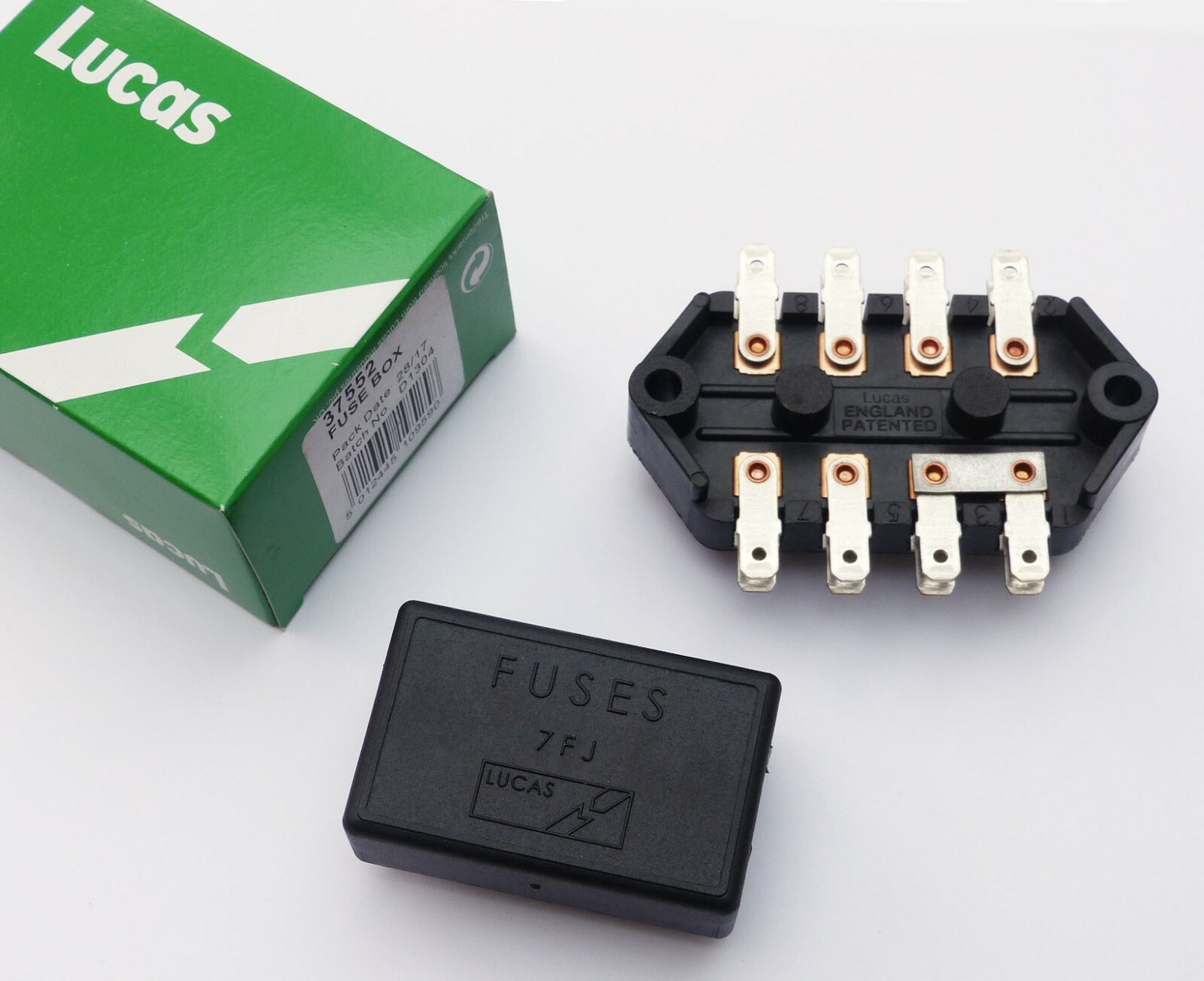 Lucas 7FJ, 4 way Fuse Box & Cover 37552, 37H4727 for Mini, Triumph ...