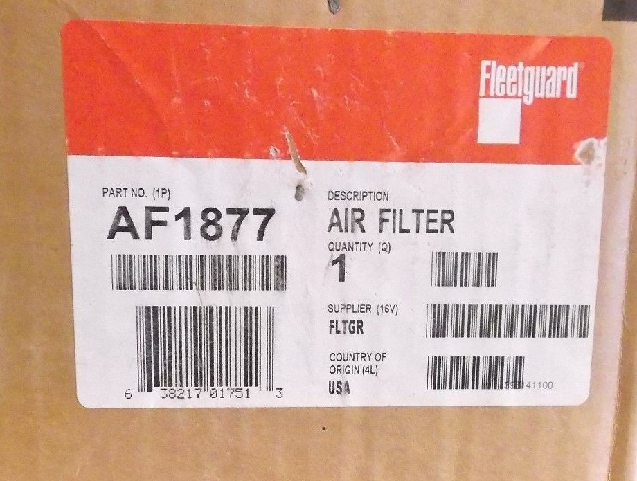 FLEETGUARD AF1877 Air Filter - Prepaid Shipping (X-Ref: Caterpillar ...