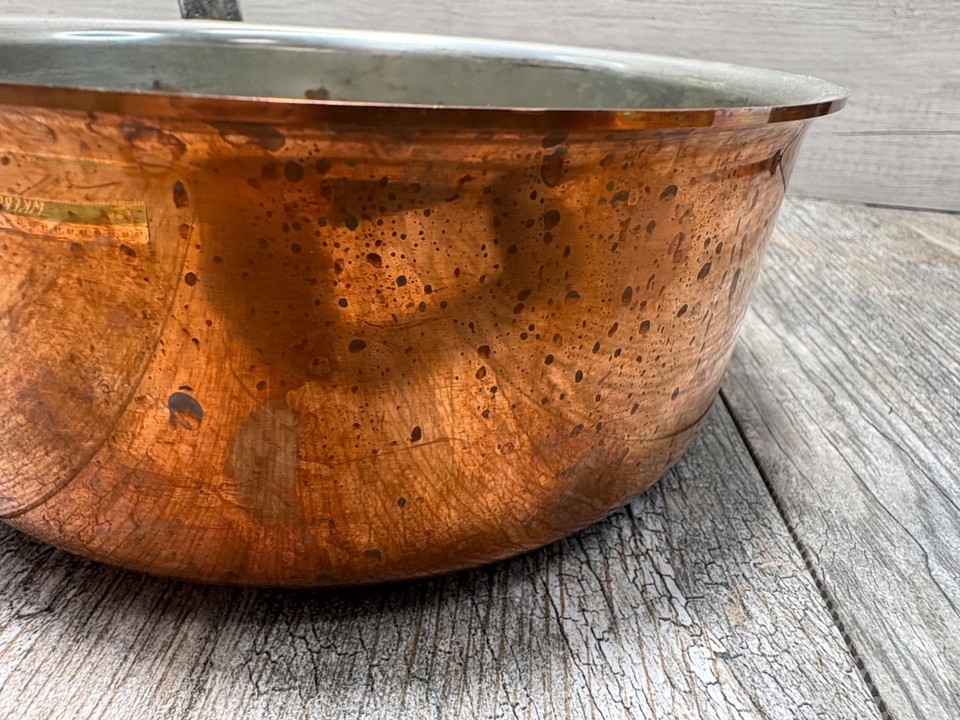Baumalu 8" Copper & Tin Saute Pan w/ Cast Iron Handle Made in France ...