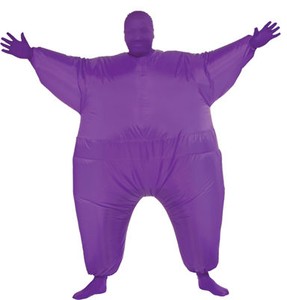 Inflatable Skin Suit Adult Purple Blow Up Fat Suit Fancy Dress ...