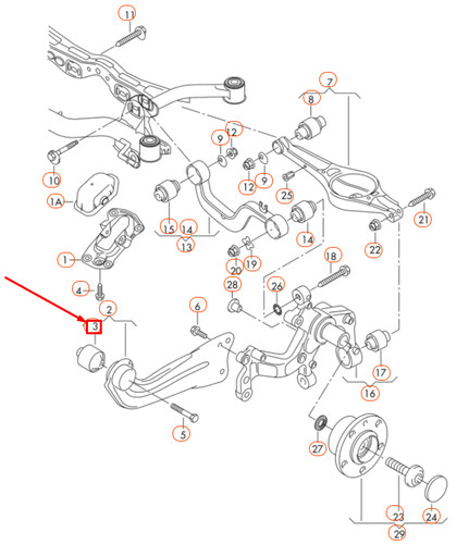 OEM VOLKSWAGEN CC REAR CONTROL ARM BUSHING 3C0505541 GENUINE | eBay