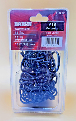 Baron Decorator Chain 10ft/3m Length 35lb/15kg Safe Load Black Coated ...
