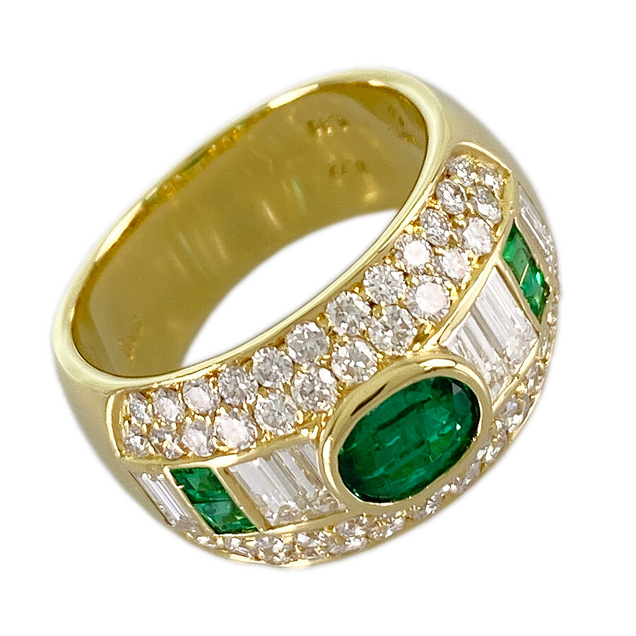 Damiani Yellow gold Emerald Diamond Ring - Gem