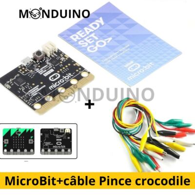 BBC Micro:Bit Officiel avec 10 câbles Pince crocodile MicroBit Arduino ...