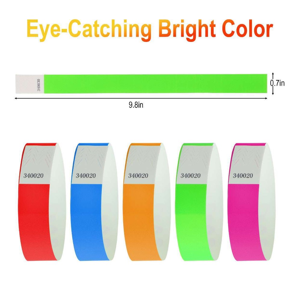 100Pcs Waterproof Hand Bands Neon Wrist Bands for Events Concert ...