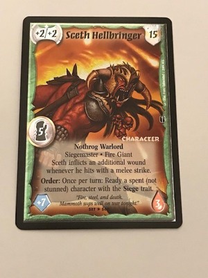 Foil SCETH HELLBRINGER Warlord Saga Of The Storm CCG CE Fire Giant HTF ...
