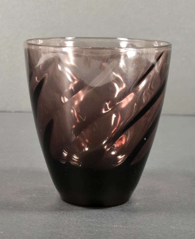 Czech UV Reactive Glass Optic Vase/Tumbler – Purple Smoke, Glows Under ...