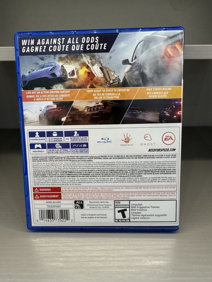 Need for Speed Payback - Sony PlayStation 4 PS4 EA Game 14633735222| eBay