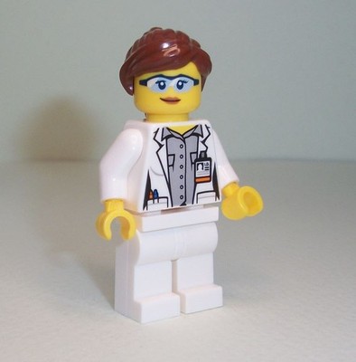 Lego Minifig - Female Space Scientist in White Lab Outfit - ID CTY1011 ...