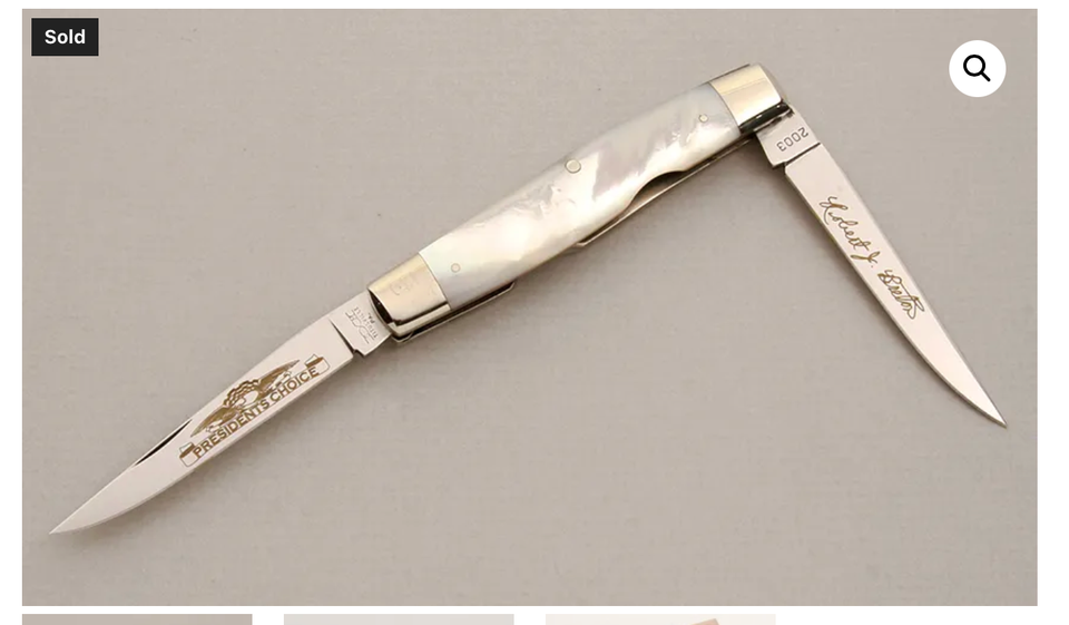 SCHATT & MORGAN QUEEN MUSKRAT KNIFE PEARL PRESIDENT'S CHOICE IN DISPLAY ...