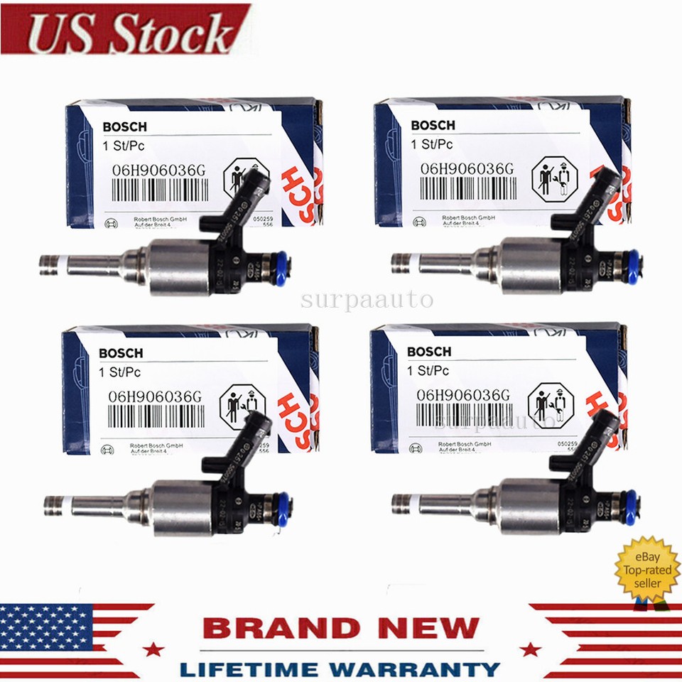 4PCS OEM BOSCH Fuel Injectors 06H906036G Fit For VW GTI AUDI A3 A4 A5 ...