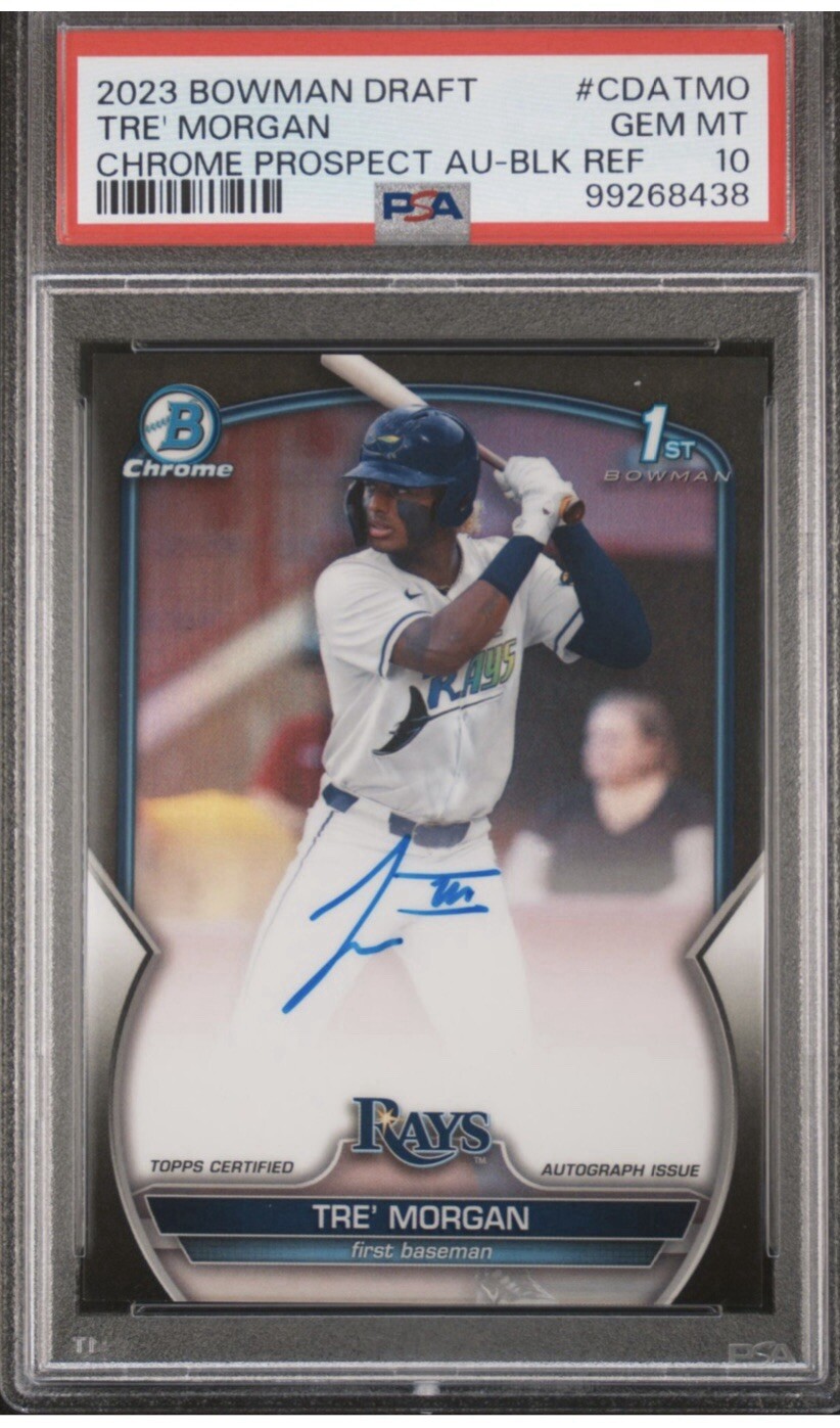 2023 Bowman Draft Tre' Morgan 1st Chrome Black Refractor Auto /75 Rays ...