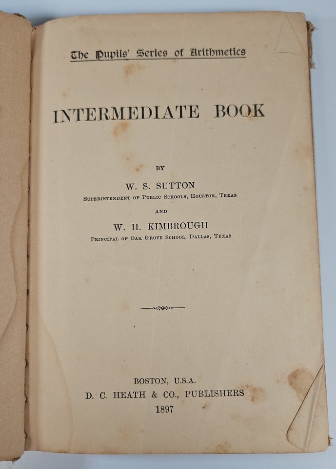 Antique School Book 1892 Mathematics Arithmetic Book | eBay