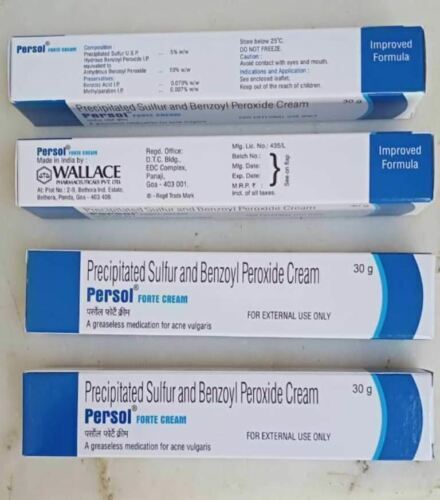 2 x Persol Forte Cream 10%Benzoyl Peroxide + Precipitated 5% Sulphur30 ...