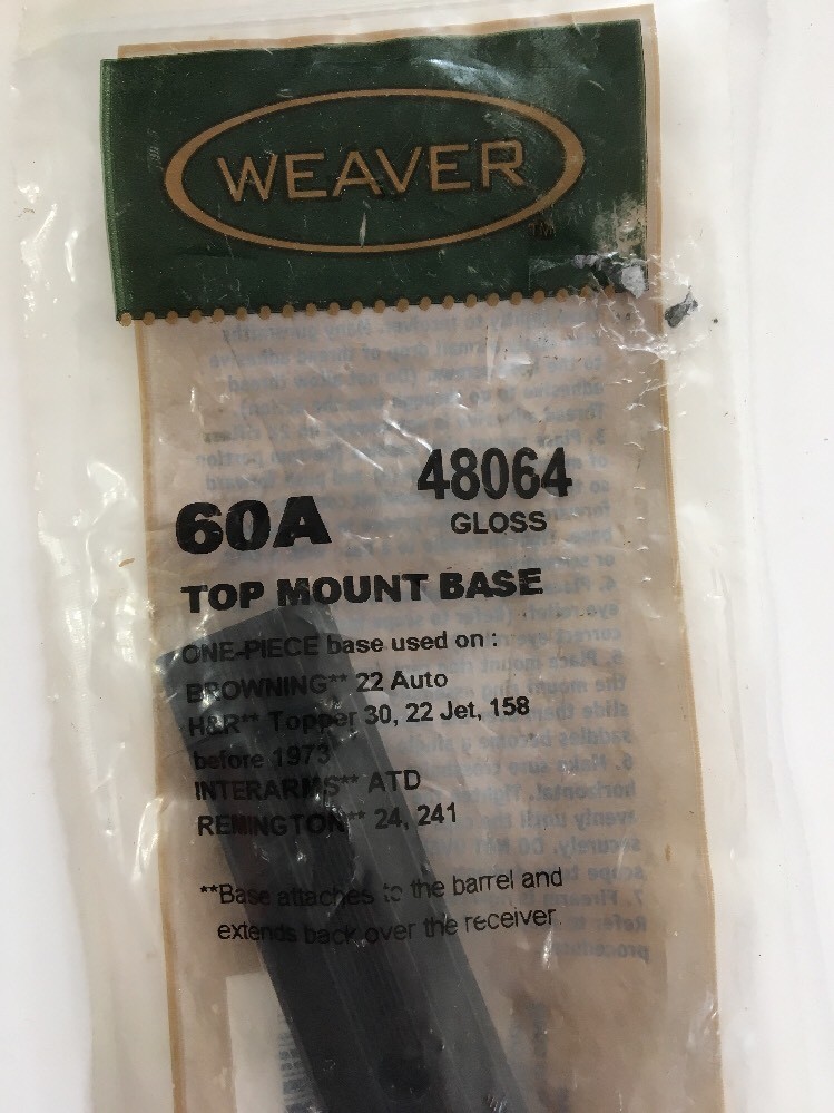 Weaver 48064 60A Top Mount Base Gloss Black | eBay
