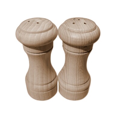 Set of 2 Wooden Salt and Pepper Pot Pots Shakers Powdery Condiment 10 ...