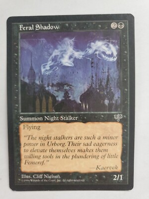 MTG Magic The Gathering Card Feral Shadow Summon Night Stalker Black ...