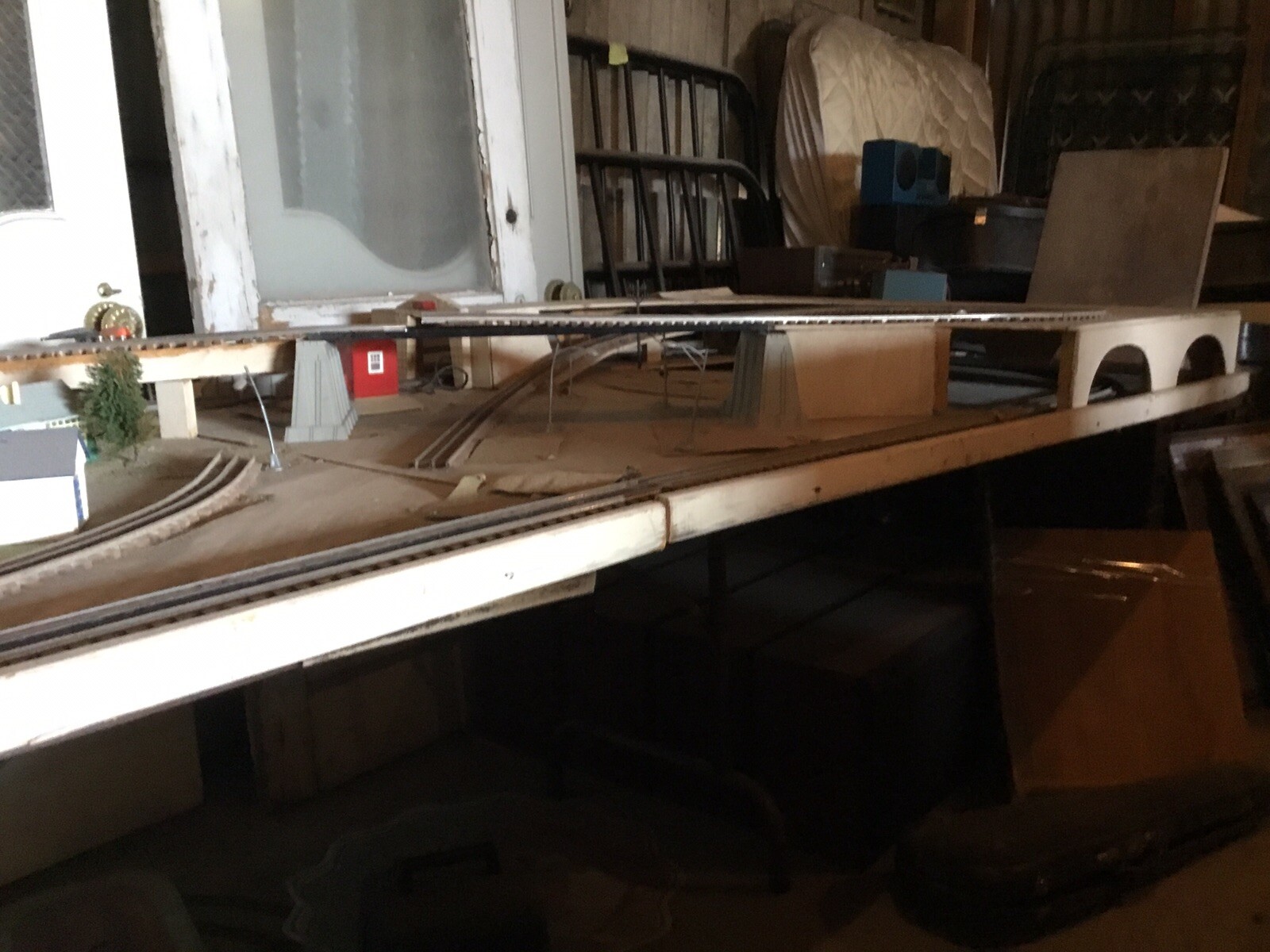 Vintage 0 Gauge Train Layout Diorama With Buildings and Track 4 foot by ...