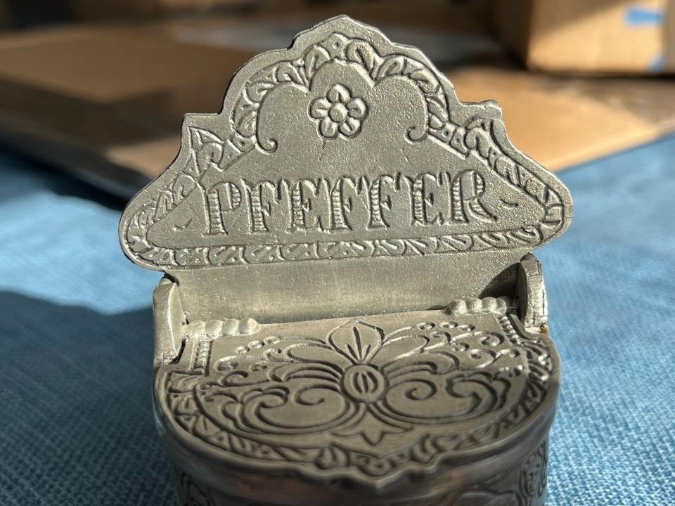 Fein Zinn Box Salz & Pfeffer Pewter Salt & Pepper Antique Germany | eBay