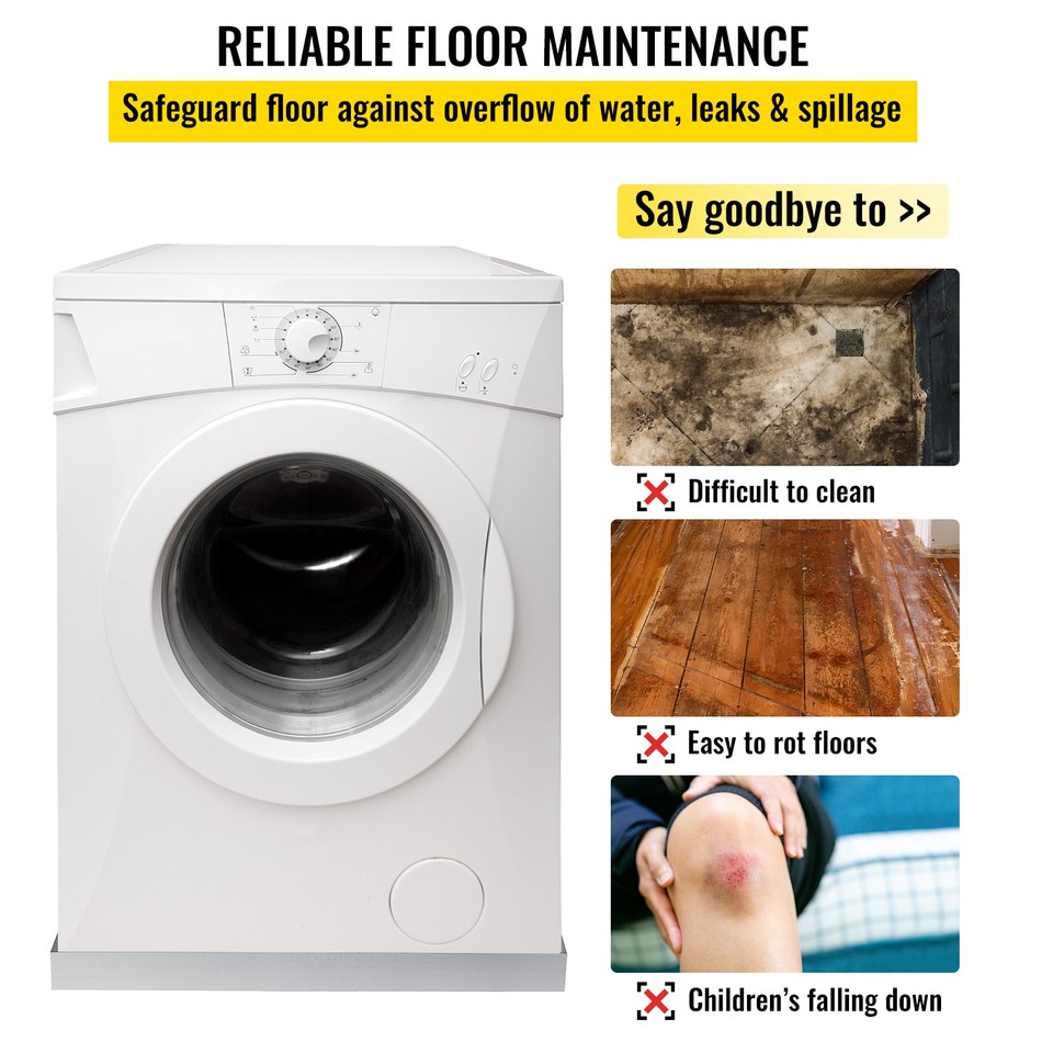 27x25 in Washing Machine Pan Under Washer Tray Drip Drain Stainless ...