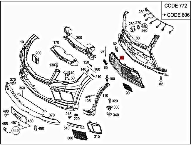 Genuine Mercedes-Benz Front Bumper Lower Grille OE 1668855022 for sale ...