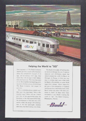 BUDD COMPANY STAINLESS STEEL CARS TO THE FOOTBALL GAME ART AD | eBay