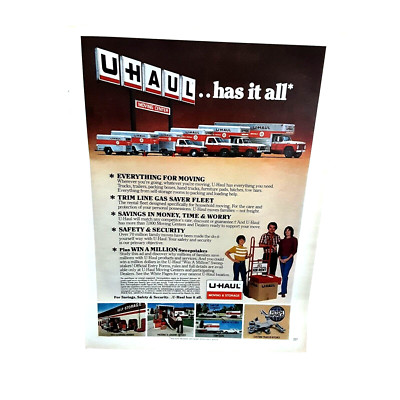 1981 U-Haul Has It All Moving Storage uhaul Ad Vintage Truck Van ...