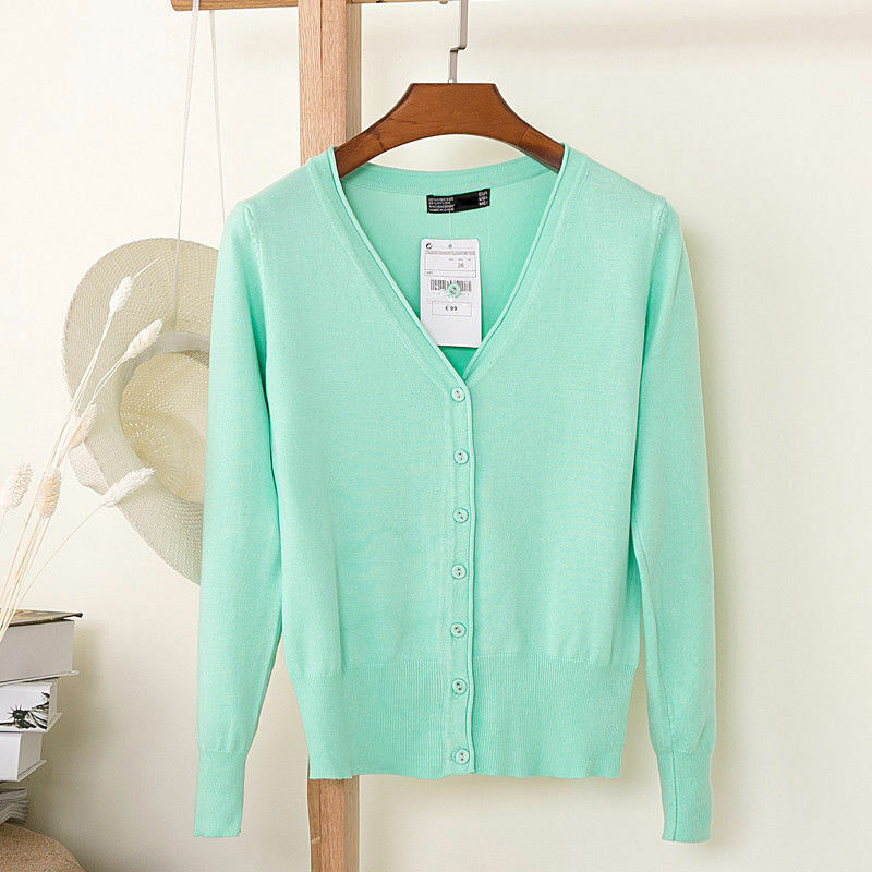 Laydies Women Cardigan Long Sleeve Ladies Knitted Top Outwear Size 8 10 ...