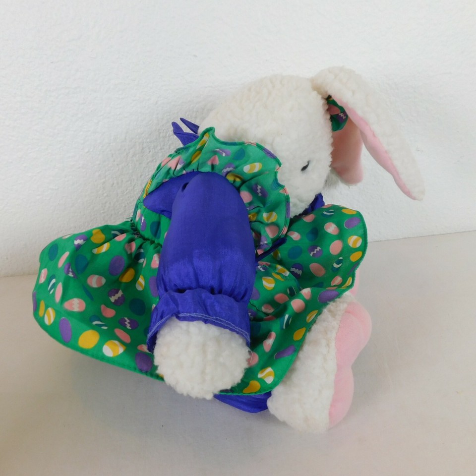 2 International Silver Part Nylon Bunny Rabbit Stuffed Animal Plush ...