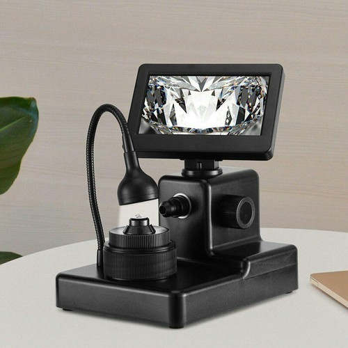 4.3Inch LCD HD Screen Diamond Girdle Code Viewer Microscope 50X-1000X ...