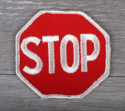 Vintage Stop Sign Patch Embroidered Sew On | eBay