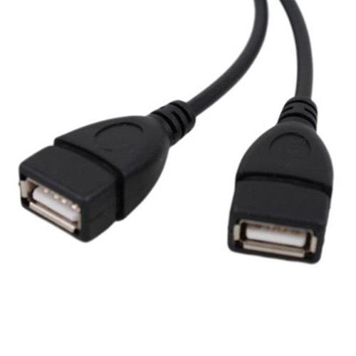 2 In 1 Usb2.0 Extension Cable Female To Dual USB Male Data Cable Y ...