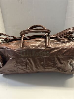 VINTAGE WILSON CLASSIC SPORTS LOGO RED/BROWN GYM BAG TRAVEL DUFFLE ...